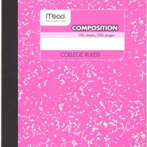 Mead Composition Book, 6 Pack of Cute Notebooks, College Ruled paper, Hard Cover 100 sheets (200 Pages) , Pastel Color Notebook,