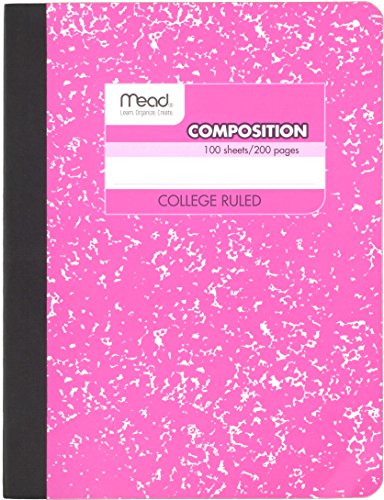 Mead Composition Book, 6 Pack of Cute Notebooks, College Ruled paper, Hard Cover 100 sheets (200 Pages) , Pastel Color Notebook,