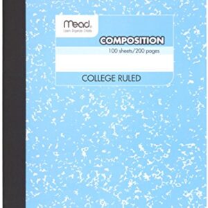 Mead Composition Book, 6 Pack of Cute Notebooks, College Ruled paper, Hard Cover 100 sheets (200 Pages) , Pastel Color Notebook,