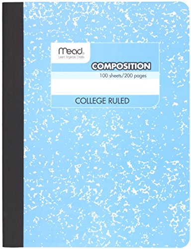 Mead Composition Book, 6 Pack of Cute Notebooks, College Ruled paper, Hard Cover 100 sheets (200 Pages) , Pastel Color Notebook,