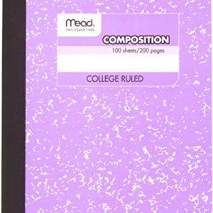 Mead Composition Book, 6 Pack of Cute Notebooks, College Ruled paper, Hard Cover 100 sheets (200 Pages) , Pastel Color Notebook,