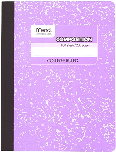 Mead Composition Book, 6 Pack of Cute Notebooks, College Ruled paper, Hard Cover 100 sheets (200 Pages) , Pastel Color Notebook,