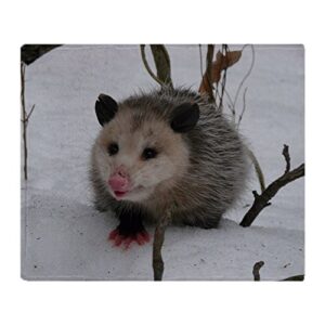 cafepress snow possum throw blanket super soft fleece plush throw blanket, 60"x50"