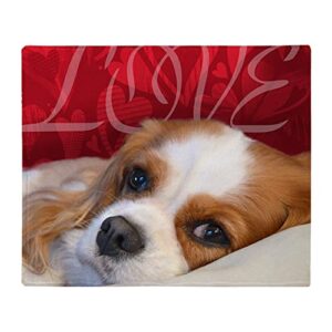 cafepress cavalier king charles spaniel love throw blanket super soft fleece plush throw blanket, 60"x50"