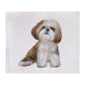 cafepress shih tzu (red wte) throw blanket super soft fleece plush throw blanket, 60"x50"