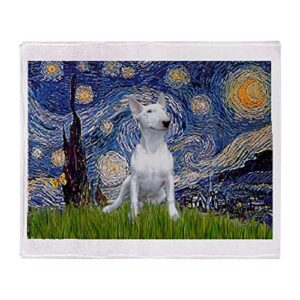 cafepress starry/bull terrier (#4) throw blanket super soft fleece plush throw blanket, 60"x50"