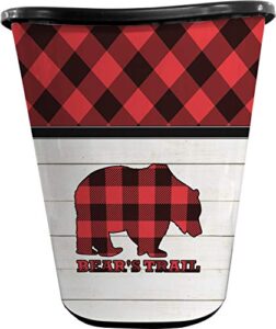 rnk shops lumberjack plaid waste basket - single sided (black) (personalized)