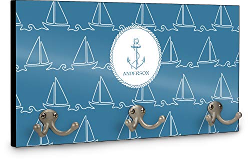 YouCustomizeIt Rope Sail Boats Wall Mounted Coat Rack (Personalized)