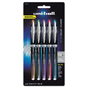 uni-ball 1832410 vision elite blx series rollerball pen .5 mm assorted 5/st