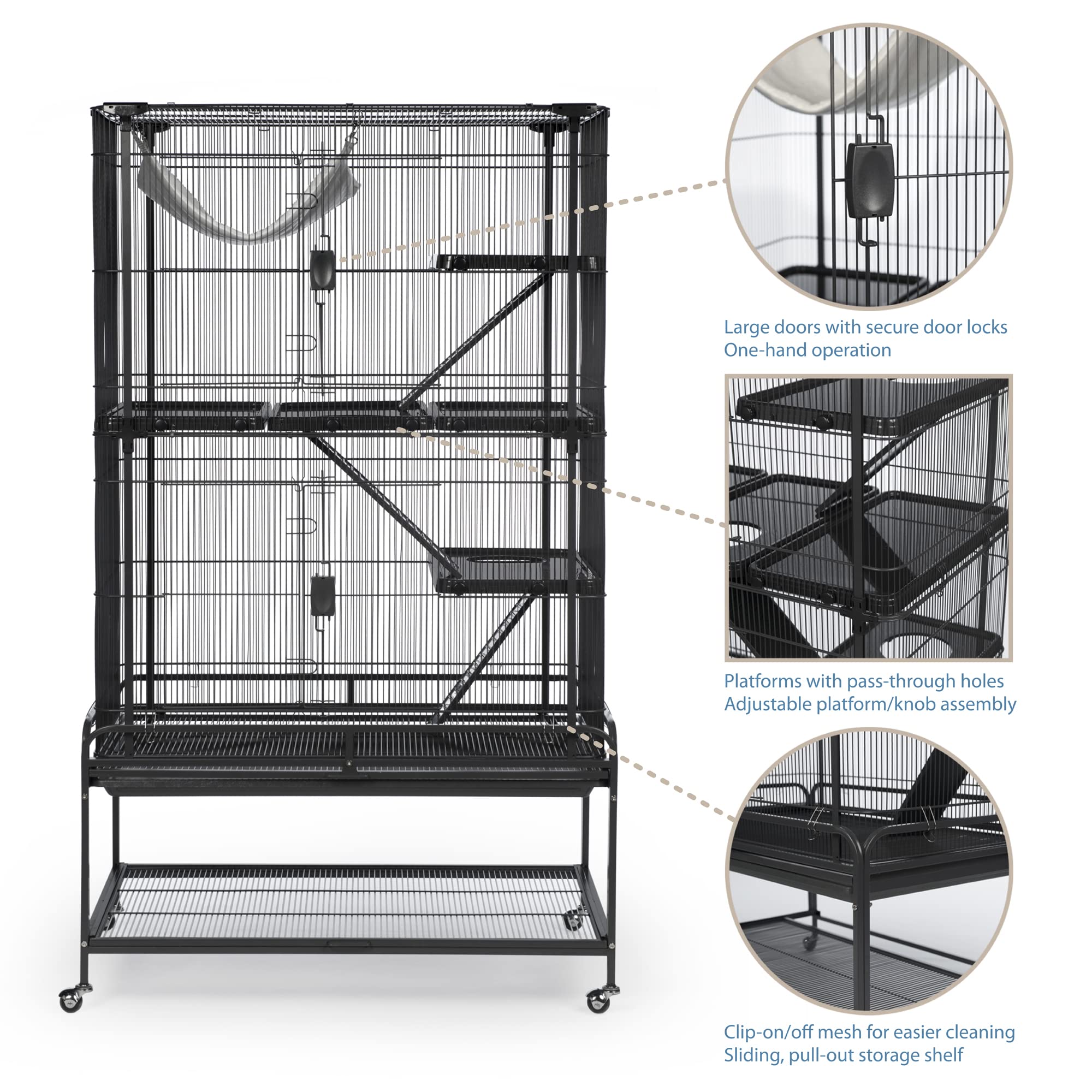 Prevue Pet Products 484 Deluxe Critter Cage, Dark Gray