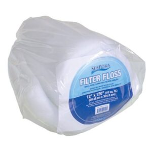 seapora 4040 filter floss aquarium filter pad, 10 sq. ft./12" x 120"