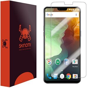 skinomi techskin clear screen protector for oneplus 6 [full coverage] anti-bubble hd tpu film