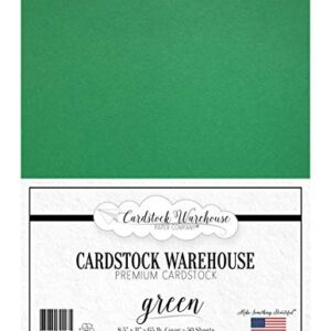 Green Cardstock Paper - 8.5 x 11 inch - 65 lb. - 50 Sheets 100% Recycled Cover from Cardstock Warehouse