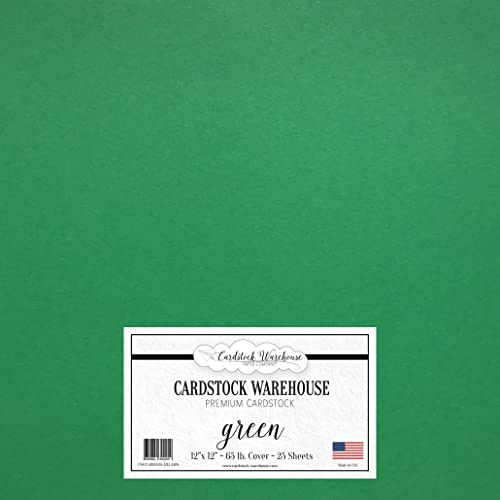 Green Cardstock Paper - 12 x 12 inch - 65 lb. - 25 Sheets 100% Recycled Cover from Cardstock Warehouse