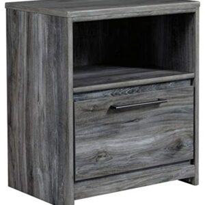 Signature Design by Ashley Baystorm Nightstand, Smoky Gray, 21.0 in x 15.0 in x 24.5 in