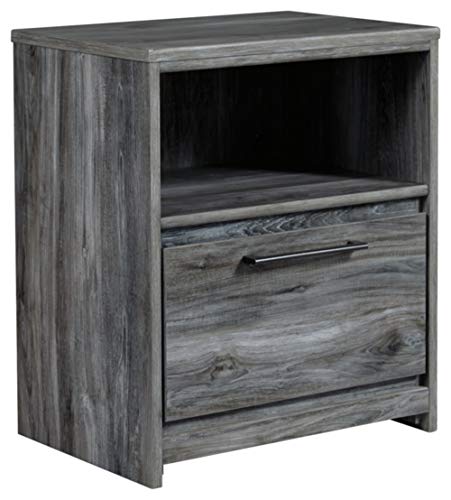 Signature Design by Ashley Baystorm Nightstand, Smoky Gray, 21.0 in x 15.0 in x 24.5 in