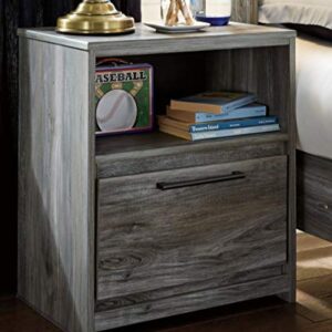 Signature Design by Ashley Baystorm Nightstand, Smoky Gray, 21.0 in x 15.0 in x 24.5 in