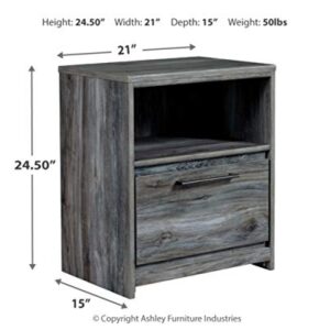 Signature Design by Ashley Baystorm Nightstand, Smoky Gray, 21.0 in x 15.0 in x 24.5 in