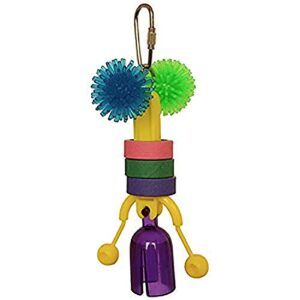 super bird creations sb939 click clack bird toy, small/medium bird size, 6" x 2.5"