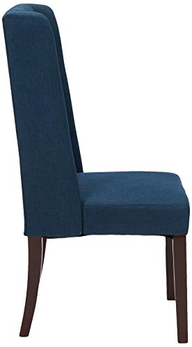 Christopher Knight Home Blythe Tufted Fabric Dining Chairs (, 2-Pcs Set - Navy Blue / Brown