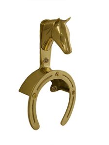 tack room studio brass horse head bridle rack (brass)