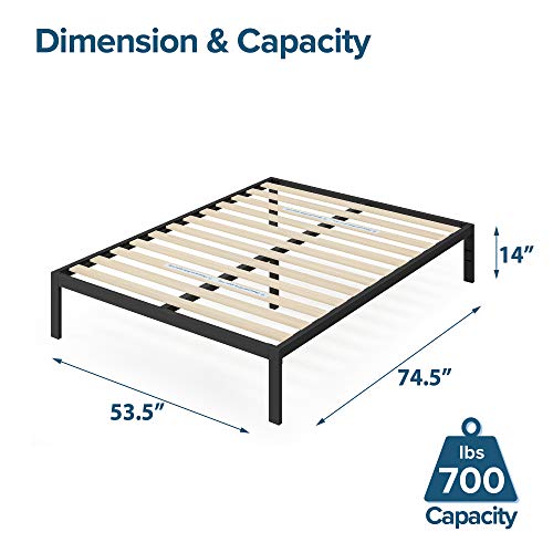 ZINUS 12 Inch Green Tea Cooling Gel Memory Foam Mattress and Mia Platform Bed Frame Set / Bed and Mattress Set / No Box Spring Needed / Mattress in a Box, Full