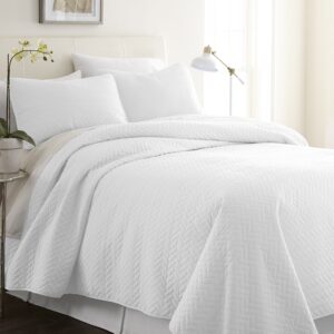 ienjoy home 5_2 quilt, king/california king, herring white