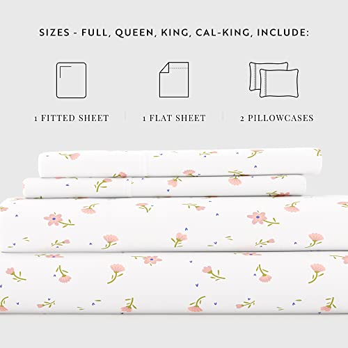 Linen Market 4 Piece Queen Sheet Set (Pink Floral) - Sleep Better Than Ever with These Ultra-Soft & Cooling Bed Sheets for Your Queen Size Bed - Deep Pocket Fits 16" Mattress