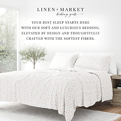 Linen Market 4 Piece Queen Sheet Set (Pink Floral) - Sleep Better Than Ever with These Ultra-Soft & Cooling Bed Sheets for Your Queen Size Bed - Deep Pocket Fits 16" Mattress