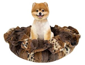 bessie and barnie ultra plush wild kingdom deluxe luxury dog/pet lily pod bed machine washable