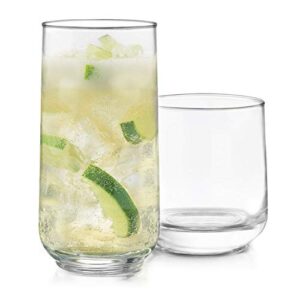 libbey ascent 16-piece tumbler and rocks glass set