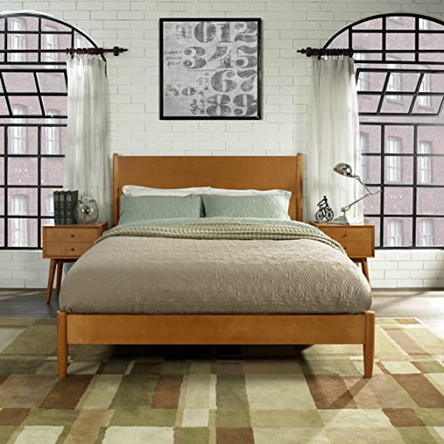 Crosley Furniture KF725001AC Landon Platform Bed and Headboard, Queen, Acorn