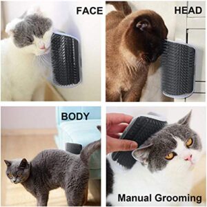 3.0 Softer Cat Self Groomer with Catnip, Dog Cat Corner Groomer,Wall Corner Scratcher Comb,Grooming Massage Brush, Perfect Scratch Massager Tool for Long & Short Fur Kitten/Puppy