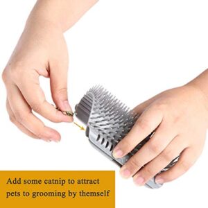 3.0 Softer Cat Self Groomer with Catnip, Dog Cat Corner Groomer,Wall Corner Scratcher Comb,Grooming Massage Brush, Perfect Scratch Massager Tool for Long & Short Fur Kitten/Puppy