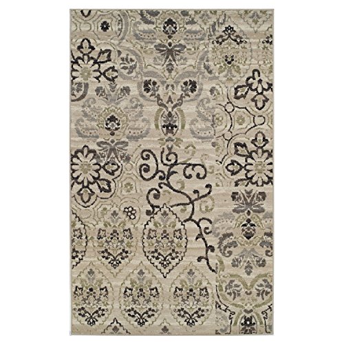 Superior 8mm Pile Height with Jute Backing, Gorgeous Patchworked Damask Design, Fashionable and Affordable Woven Rugs, 8' x 10' Rug, Beige