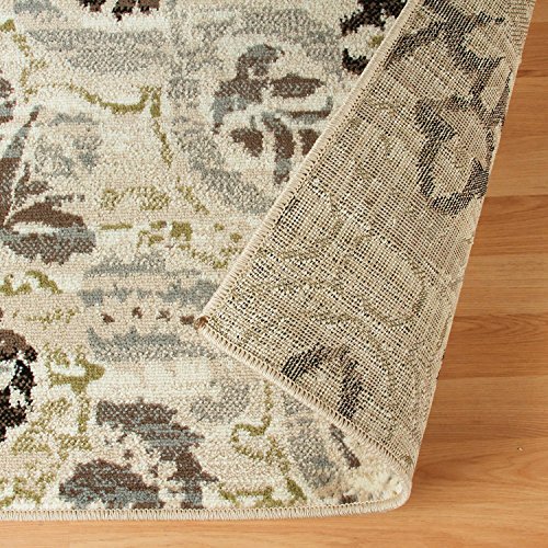 Superior 8mm Pile Height with Jute Backing, Gorgeous Patchworked Damask Design, Fashionable and Affordable Woven Rugs, 8' x 10' Rug, Beige