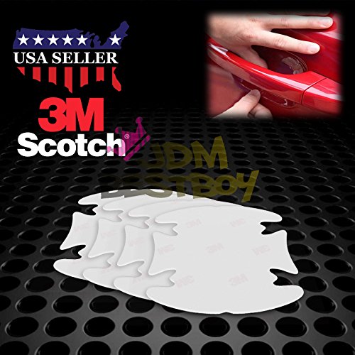 JDMBESTBOY 4PCs 3M Scotchguard Clear Door Cup Handle Paint Scratch Protection Protector Guard Film Bra