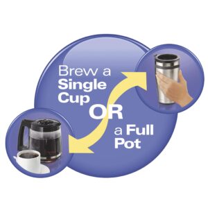 Hamilton Beach FlexBrew Trio 2-Way Coffee Maker, Compatible with K-Cup Pods or Grounds, Single Serve & Full 12c Pot, Permanent Gold-Tone Filter, Black & Silver