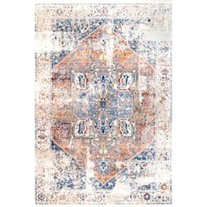 nuLOOM Harriet Vintage Medallion Fringe Area Rug, 3' x 5', Ivory