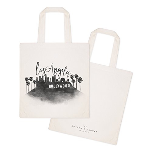 The Cotton & Canvas Co. Los Angeles Cityscape, Souvenir, Beach, Shopping and Travel Reusable Shoulder Tote and Handbag