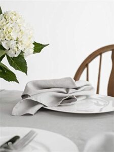 merryfeel pre-washed linen napkins - grey 20"x20" - set of 4