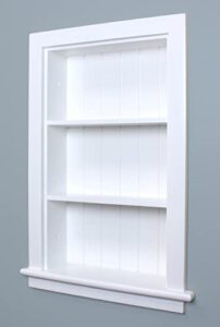 fox hollow furnishings 14x24 aiden wall niche (white w/beadboard back)