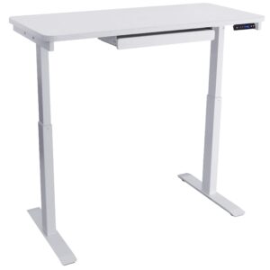 Motionwise Electric Standing Desk, 24”x48 Home Office Series, 28"-48" with Quickly Program up to 4 pre-Set Height adjustments and USB Charge Port, White Frame