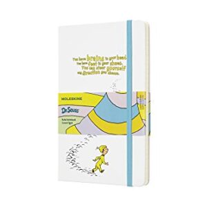 Moleskine Limited Edition Dr. Seuss Notebook, Hard Cover, Large (5" x 8.25") Ruled/Lined, White, 240 Pages