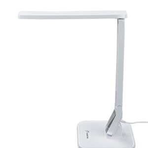 Fugetek LED Desk Office Lamp, Stylish, 5-Level Brightness, 530 Lumen, 7W, Dimmable, Touch Control Panel, 1-Hour Auto Timer, Official Philips Enabled Licensing Program Member, (White)