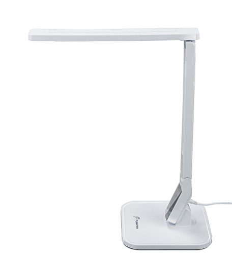 Fugetek LED Desk Office Lamp, Stylish, 5-Level Brightness, 530 Lumen, 7W, Dimmable, Touch Control Panel, 1-Hour Auto Timer, Official Philips Enabled Licensing Program Member, (White)