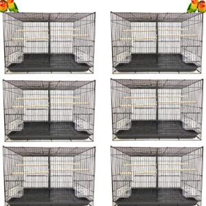 Lot of 6 Aviary Breeding Finch Aviary Canary Flight Bird Cage with Center Divider 24" x 16" x 16" (Black)