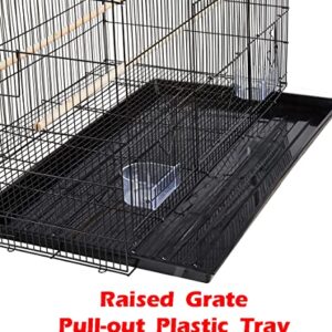 Lot of 6 Aviary Breeding Finch Aviary Canary Flight Bird Cage with Center Divider 24" x 16" x 16" (Black)