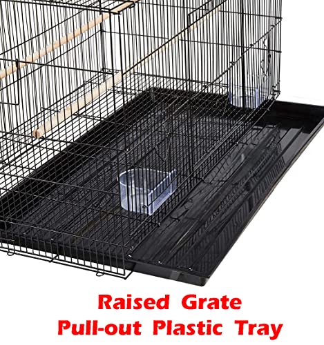 Lot of 6 Aviary Breeding Finch Aviary Canary Flight Bird Cage with Center Divider 24" x 16" x 16" (Black)