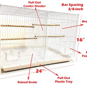 Lot of 6 Aviary Breeding Finch Aviary Canary Flight Bird Cage with Center Divider 24" x 16" x 16" (Black)